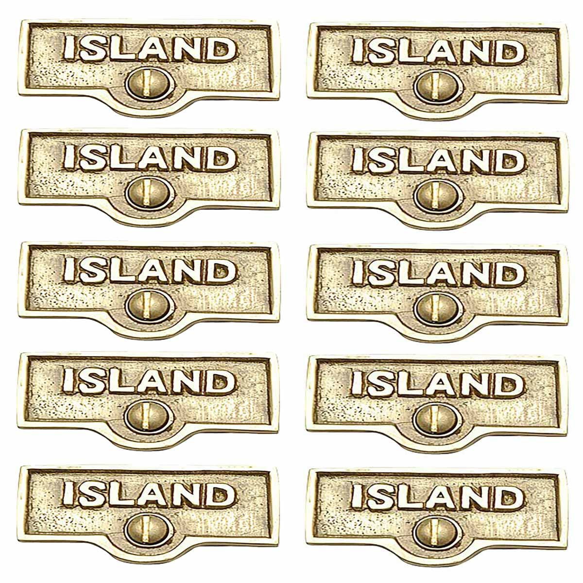 10 Switch Plate Tags ISLand Name Signs Labels Lacquered Brass ...