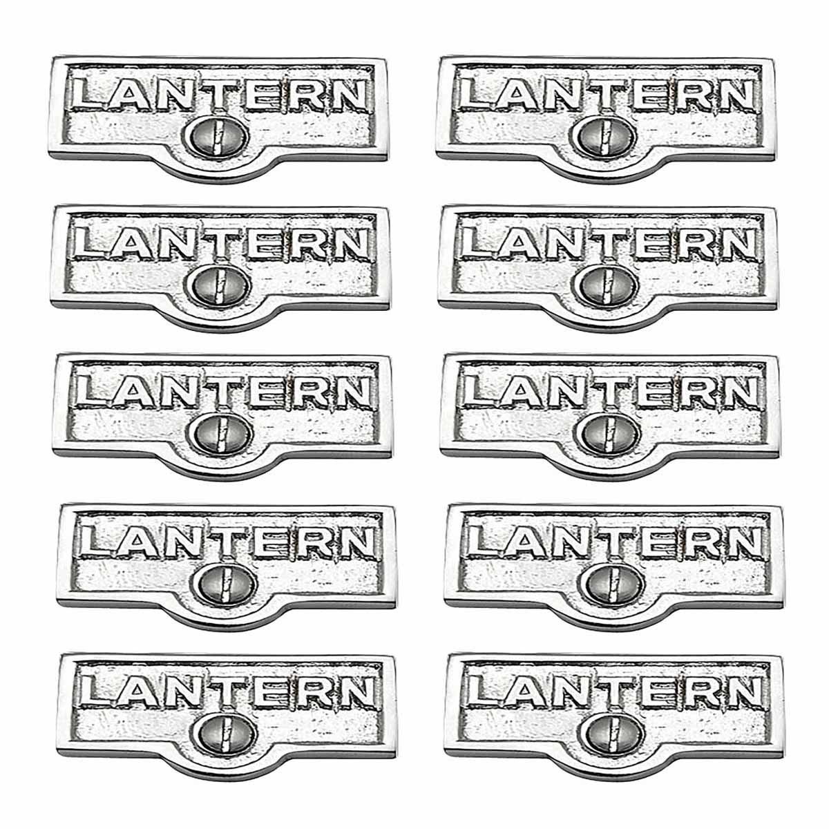 10 Switch Plate Tags LANTERN Name Signs Labels Chrome Brass Traditional ...