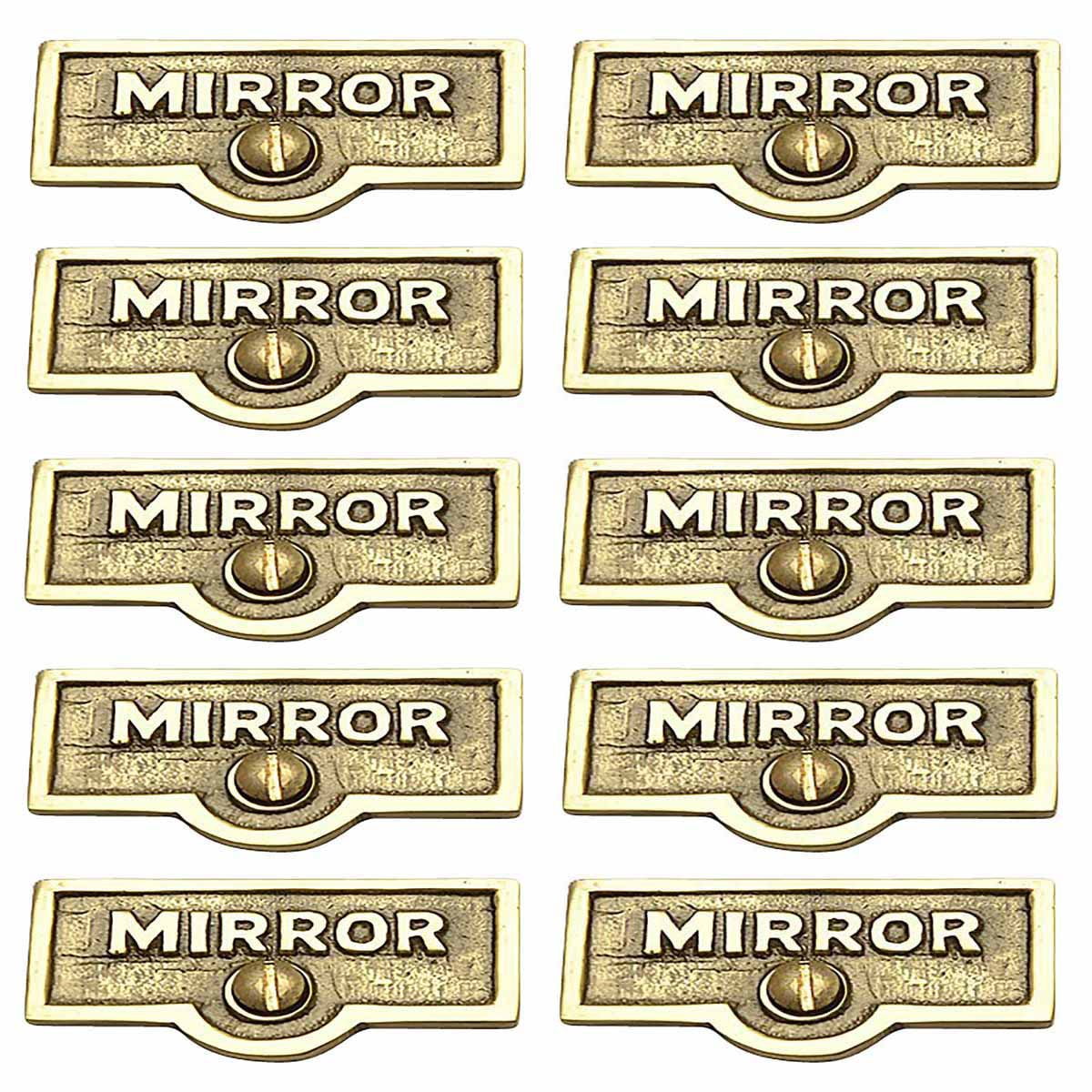 10 Switch Plate Tags MIRROR Name Signs Labels Lacquered Brass ...