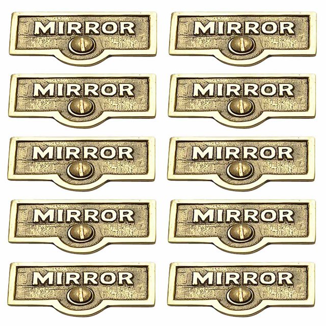 10 Switch Plate Tags MIRROR Name Signs Labels Lacquered Brass ...