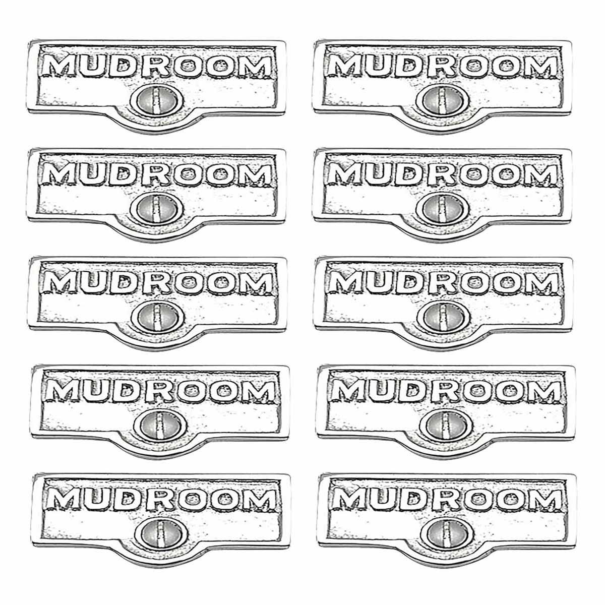 10 Switch Plate Tags MUDROOM Name Signs Labels Chrome Brass Traditional ...
