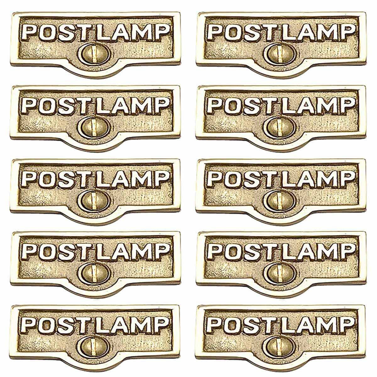 10 Switch Plate Tags POST LAMP Name Signs Labels Brass Traditional ...