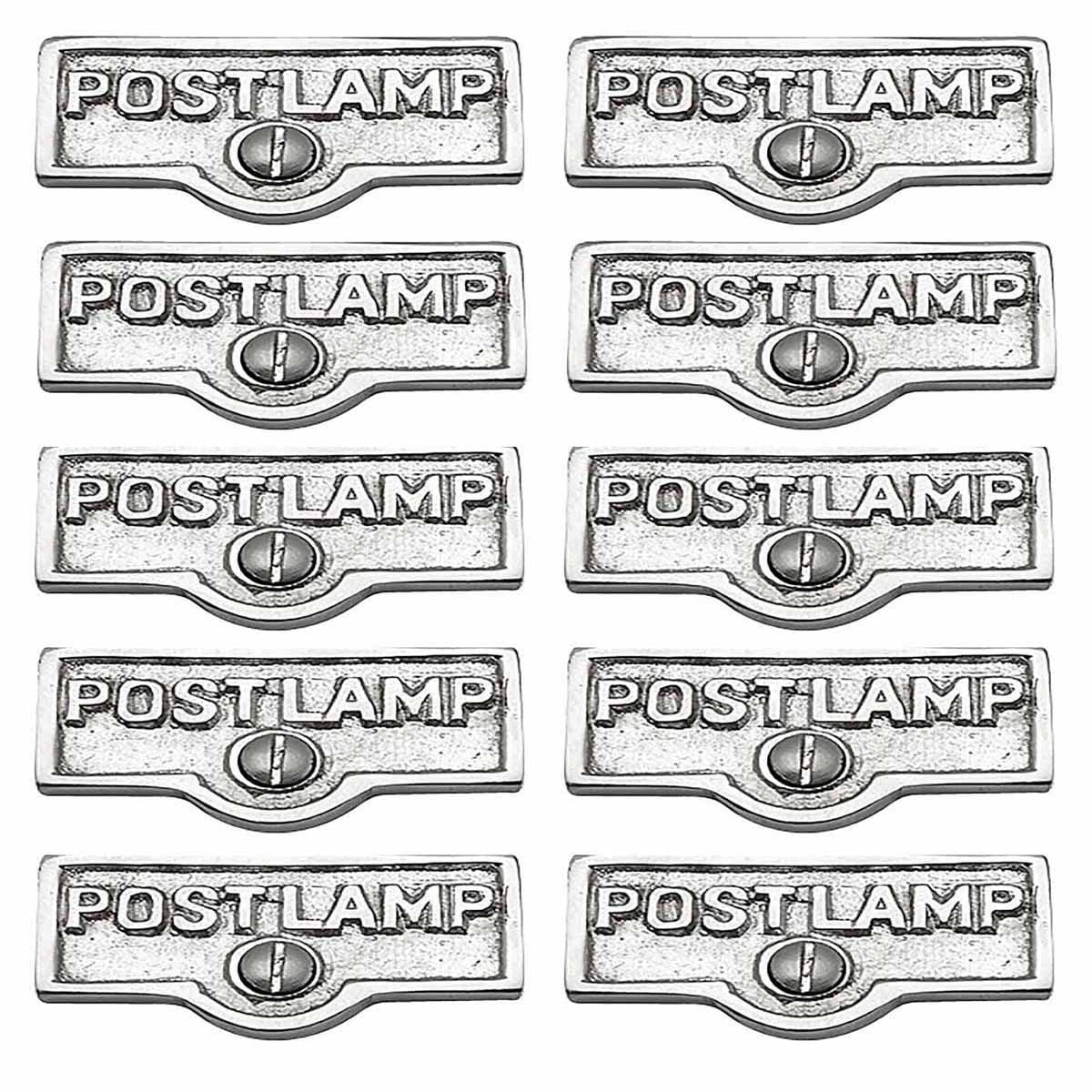 10 Switch Plate Tags POST LAMP Name Signs Labels Chrome Brass ...