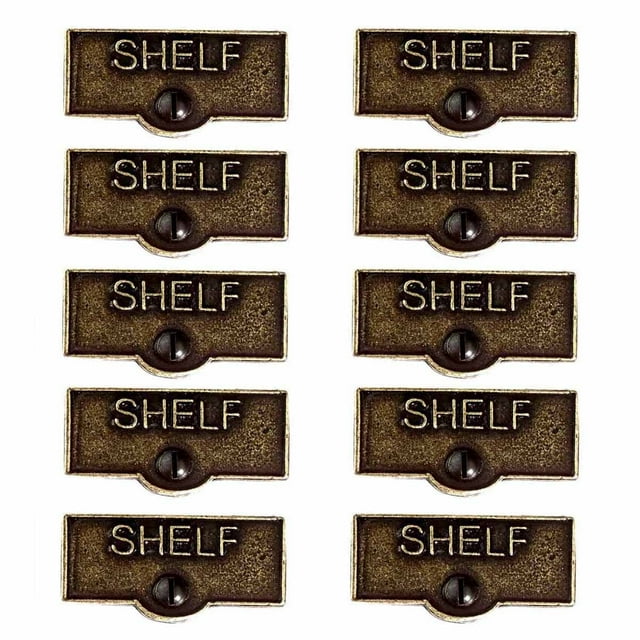 10 Switch Plate Tags SHELF Name Signs Labels Cast Brass Traditional ...