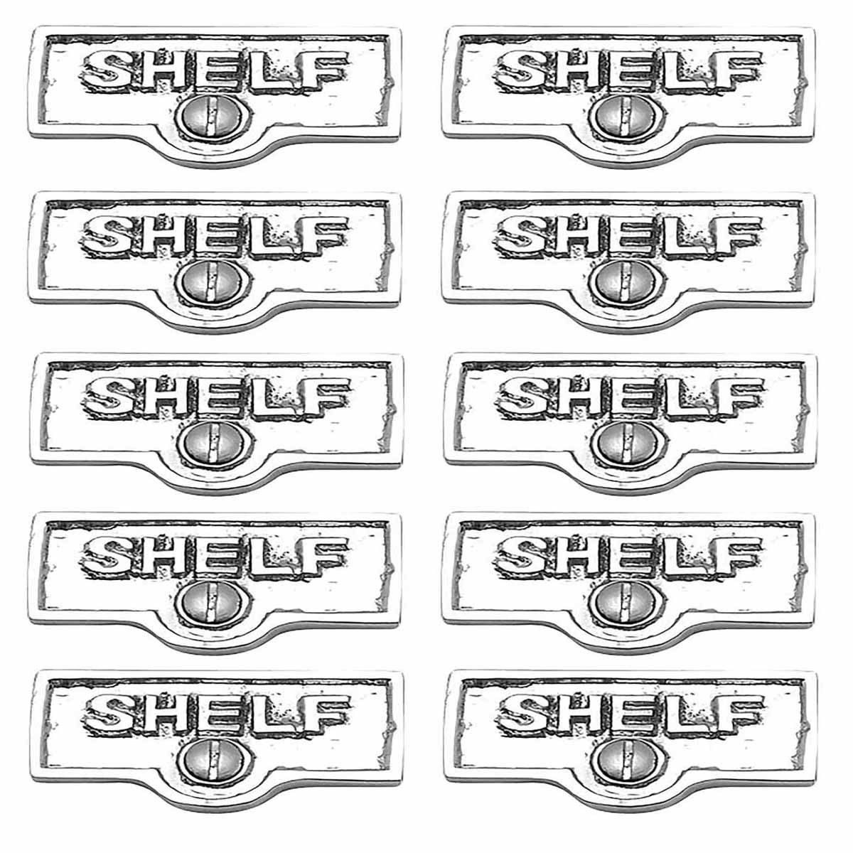10 Switch Plate Tags SHELF Name Signs Labels Chrome Brass Traditional ...