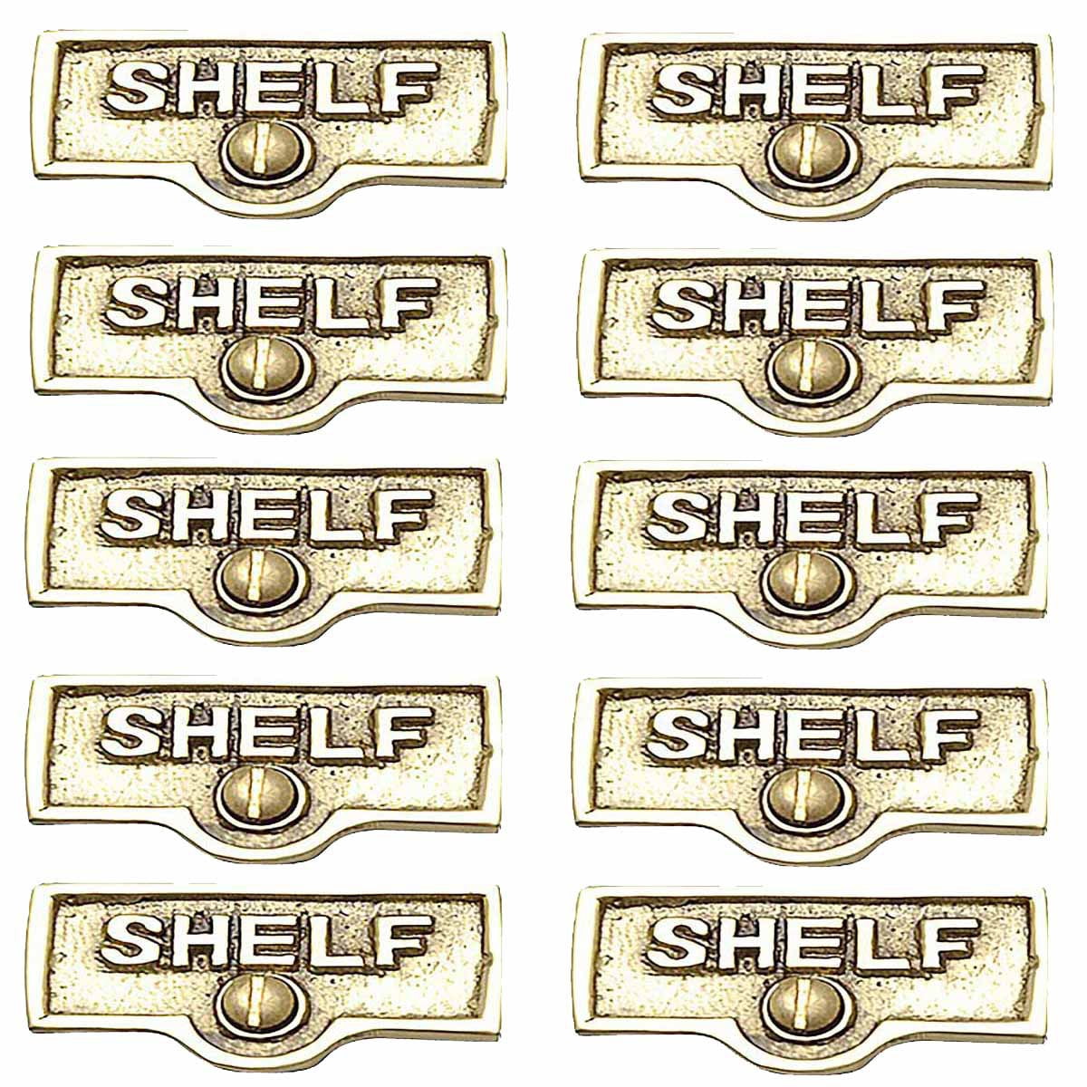 10 Switch Plate Tags SHELF Name Signs Labels Lacquered Brass ...