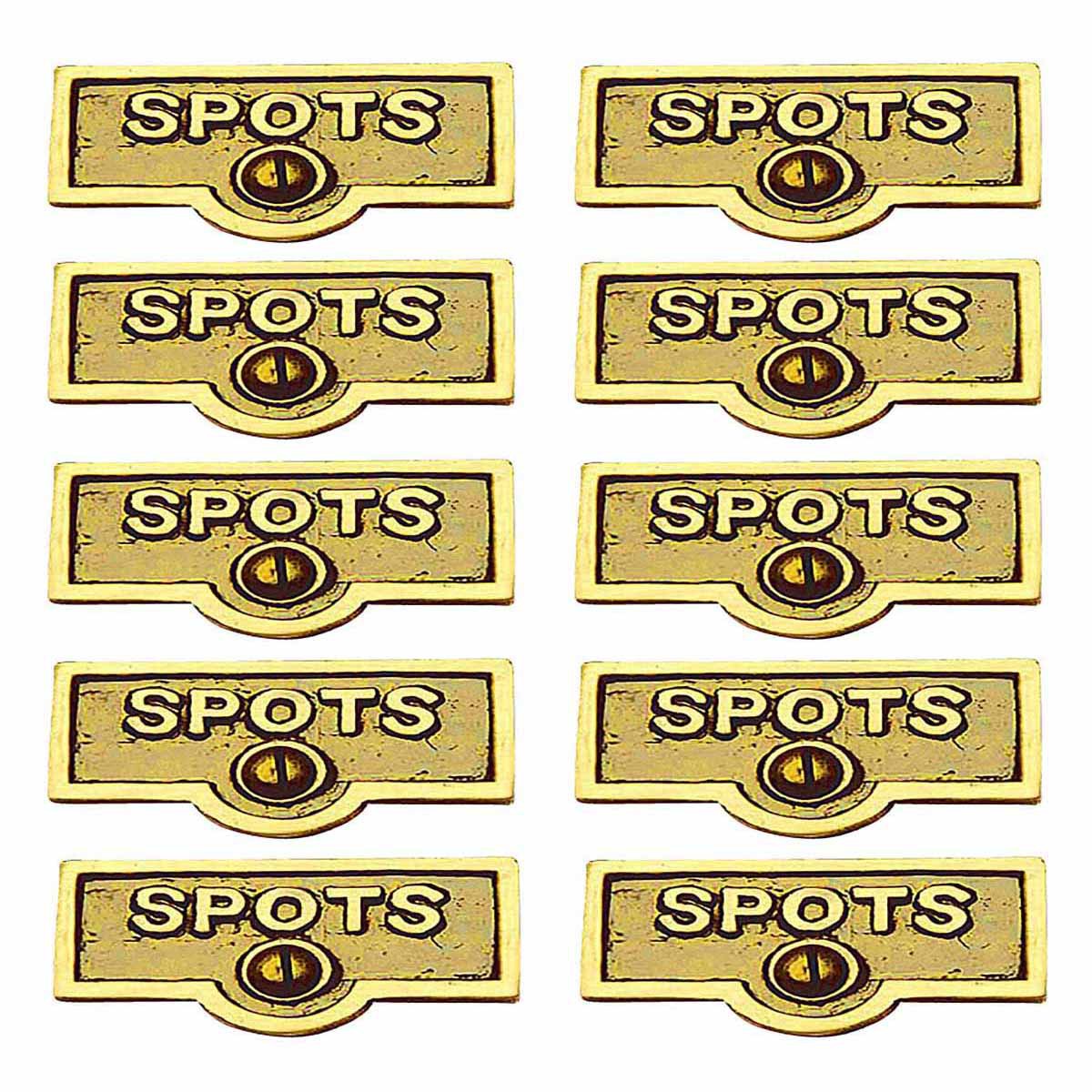 10 Switch Plate Tags SPOTS Name Signs Labels Lacquered Brass ...