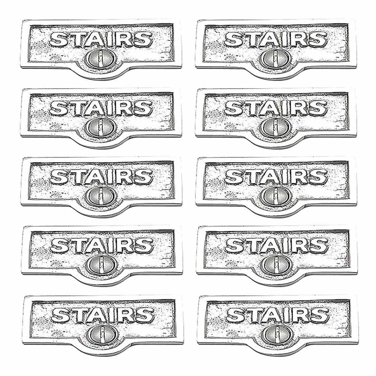 10 Switch Plate Tags STAIRS Name Signs Labels Chrome Brass Traditional ...