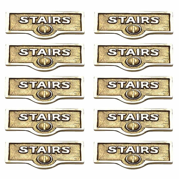 10 Switch Plate Tags STAIRS Name Signs Labels Lacquered Brass ...
