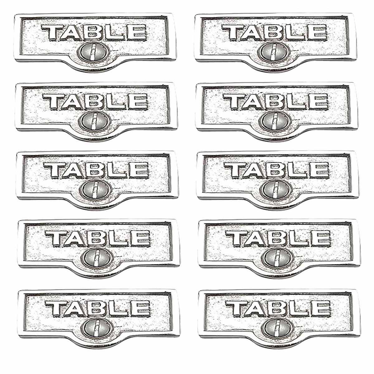 10 Switch Plate Tags TABLE Name Signs Labels Chrome Brass Traditional ...