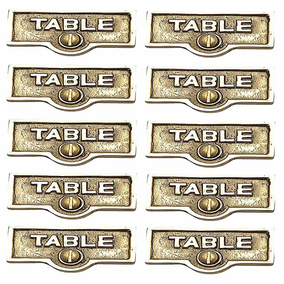 10 Switch Plate Tags TABLE Name Signs Labels Lacquered Brass ...