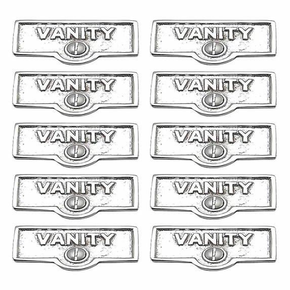10 Switch Plate Tags VANITY Name Signs Labels Chrome Brass Traditional ...