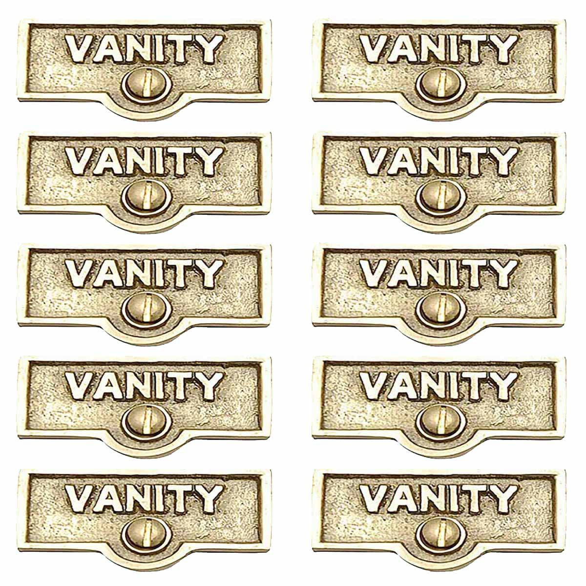 10 Switch Plate Tags VANITY Name Signs Labels Lacquered Brass ...
