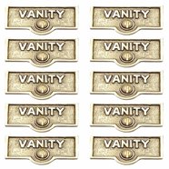 2 Switch Plate Tags ATTIC Name Signs Labels Chrome Brass Traditional ...