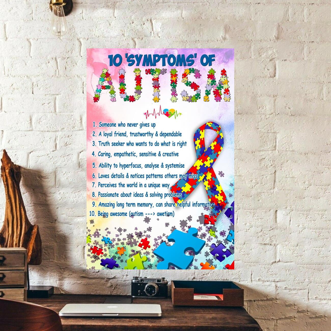10 Symptoms Of Autism Print Poster Autism Poster 16 x 24 Inch Poster ...