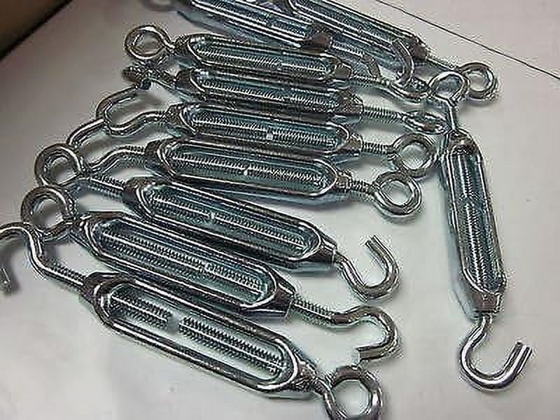 10 TURNBUCKLE 1/4" x 5-3/8" ZINC Plated Steel Eye/Hook Turn Buckles New ...