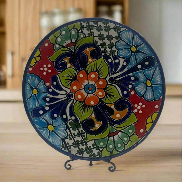 10" Talavera Dinner Plate | Mexican Handmade Dinnerware - Walmart.com