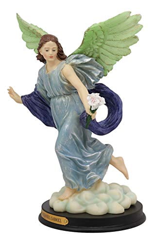 10 Tall Angel Messenger of God Holding A White Lily Flower Decorative ...