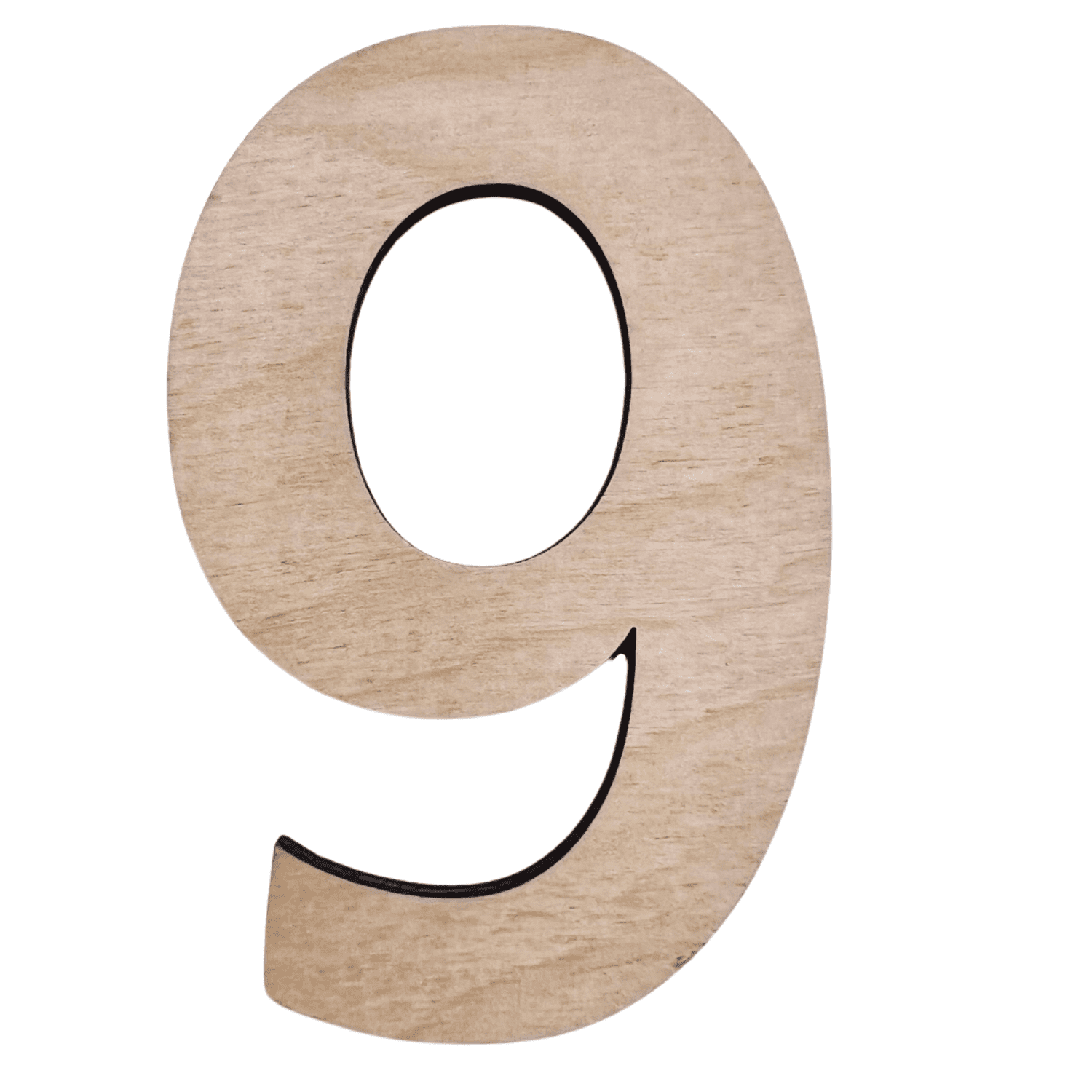 10" Tall Birch Wood Number 9 | 1/4" Thick | Wood Craft Letter ...