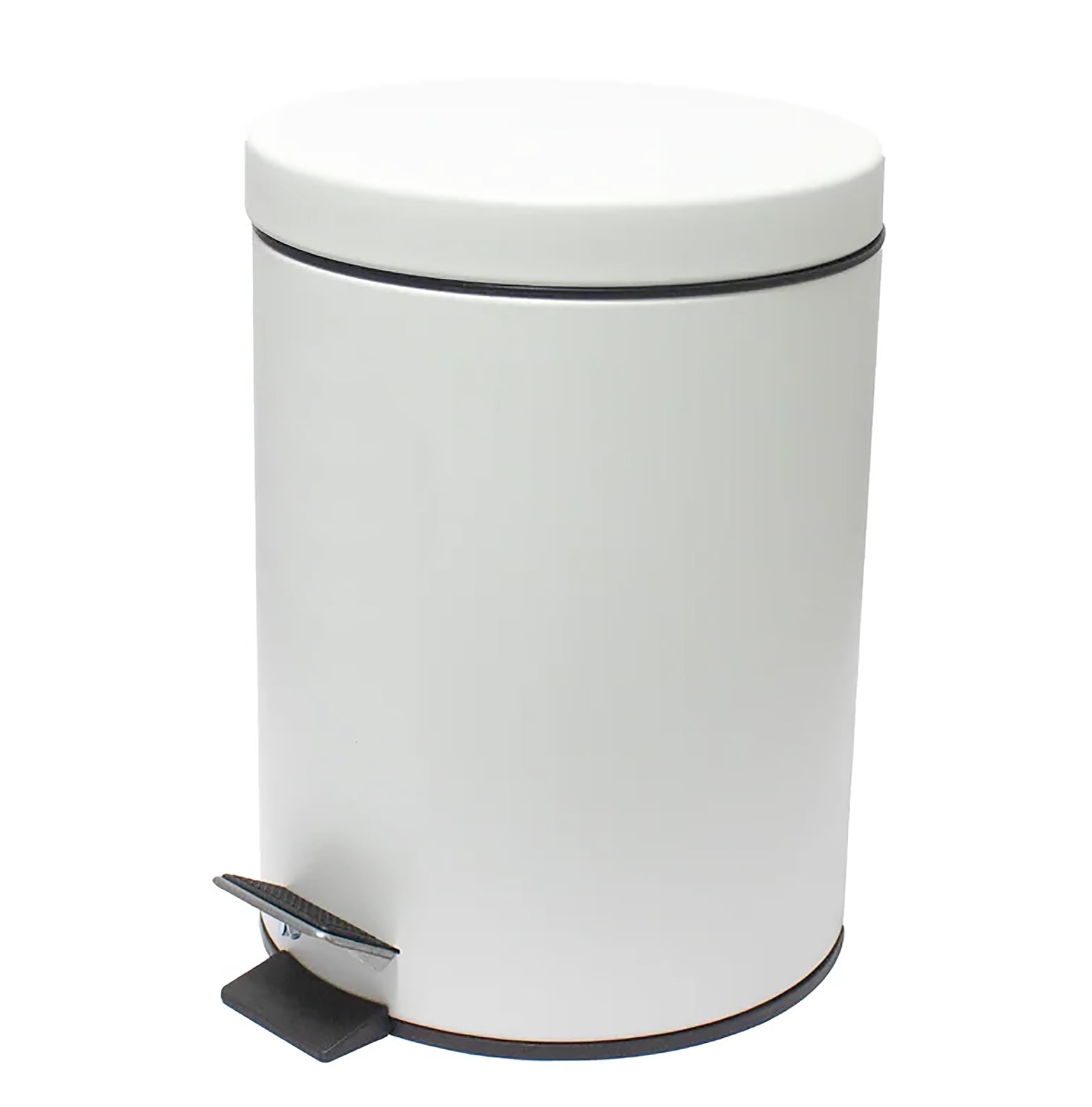10" Tall Matte White Step Garbage Can with Removable Inner Bucket, Soft ...