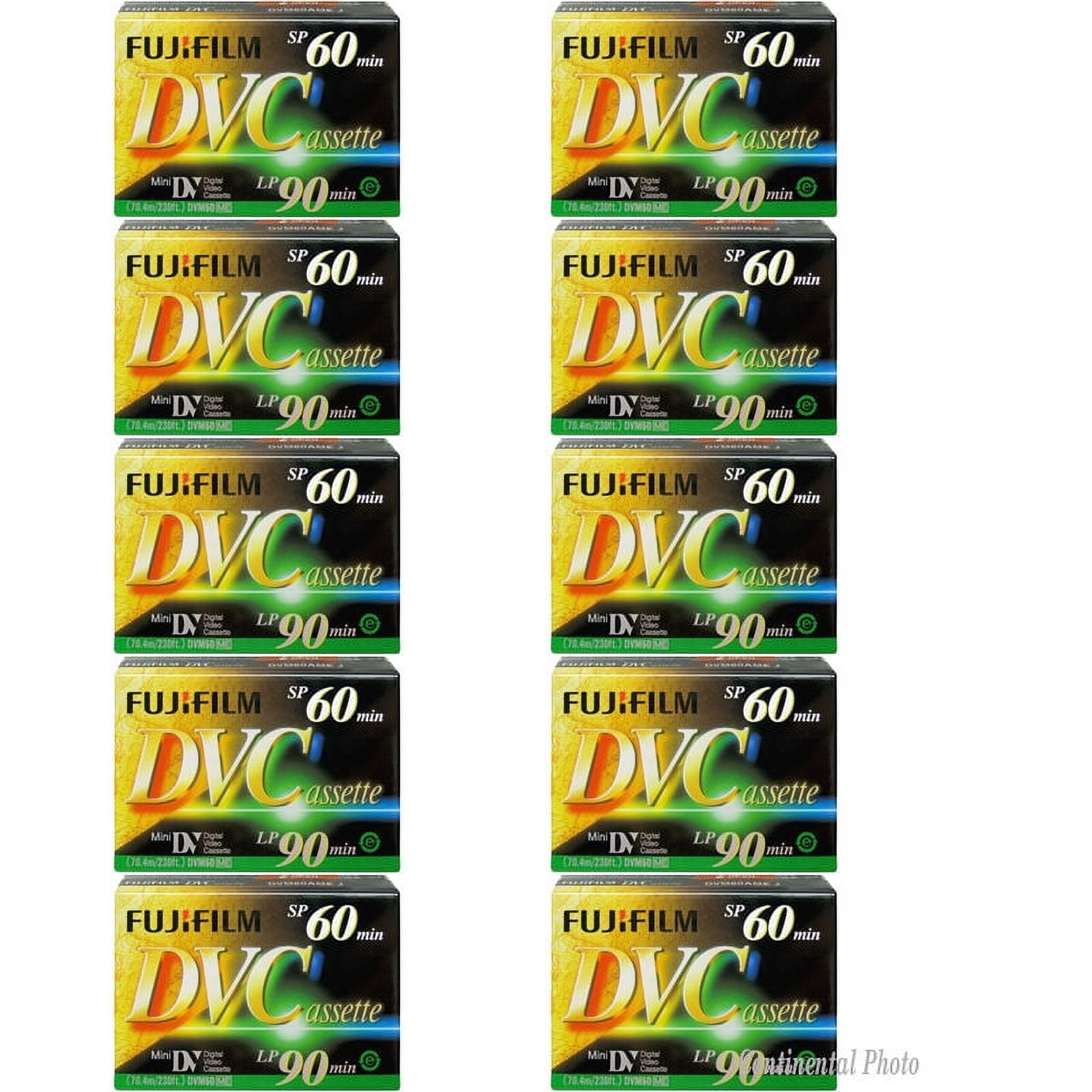 10 Tapes Fujifilm DVM-60 60 Minute Mini DV Recording Cassette Tape ...