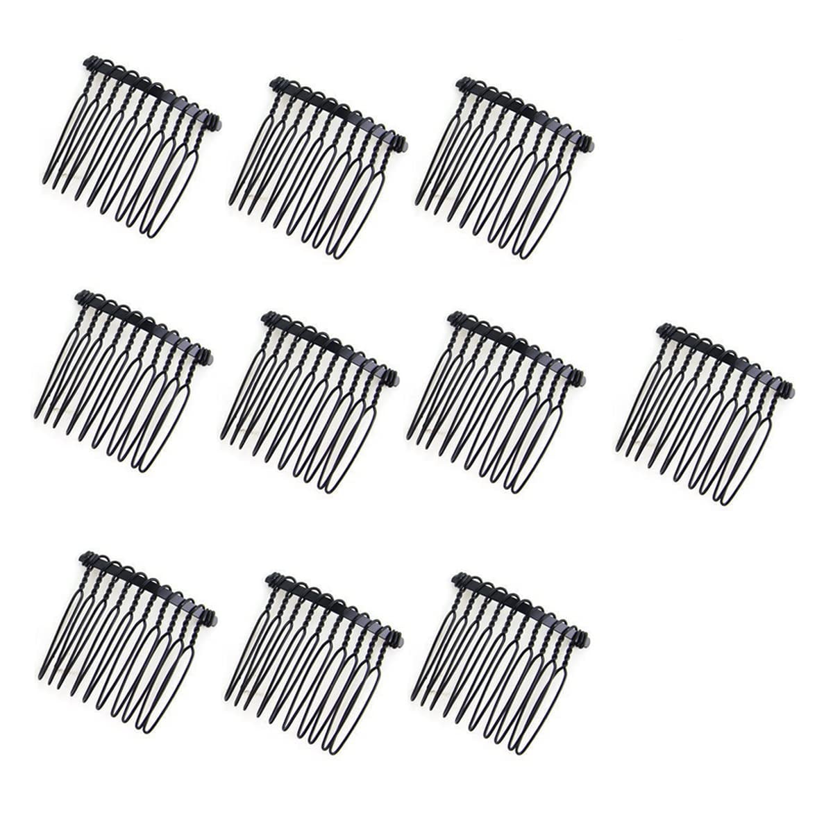 10 Teeth Metal Black Hair Clip Combs Magic Hair Side Barrettes Wire ...