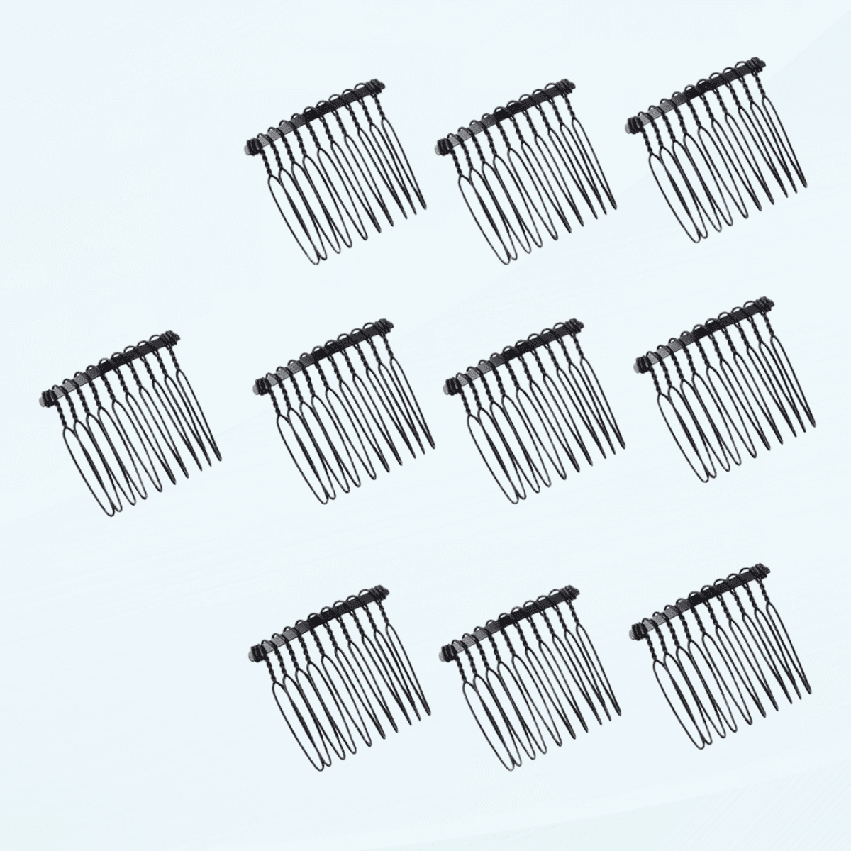 10 Teeth Metal Black Hair Clip Combs Magic Hair Side Barrettes Wire ...