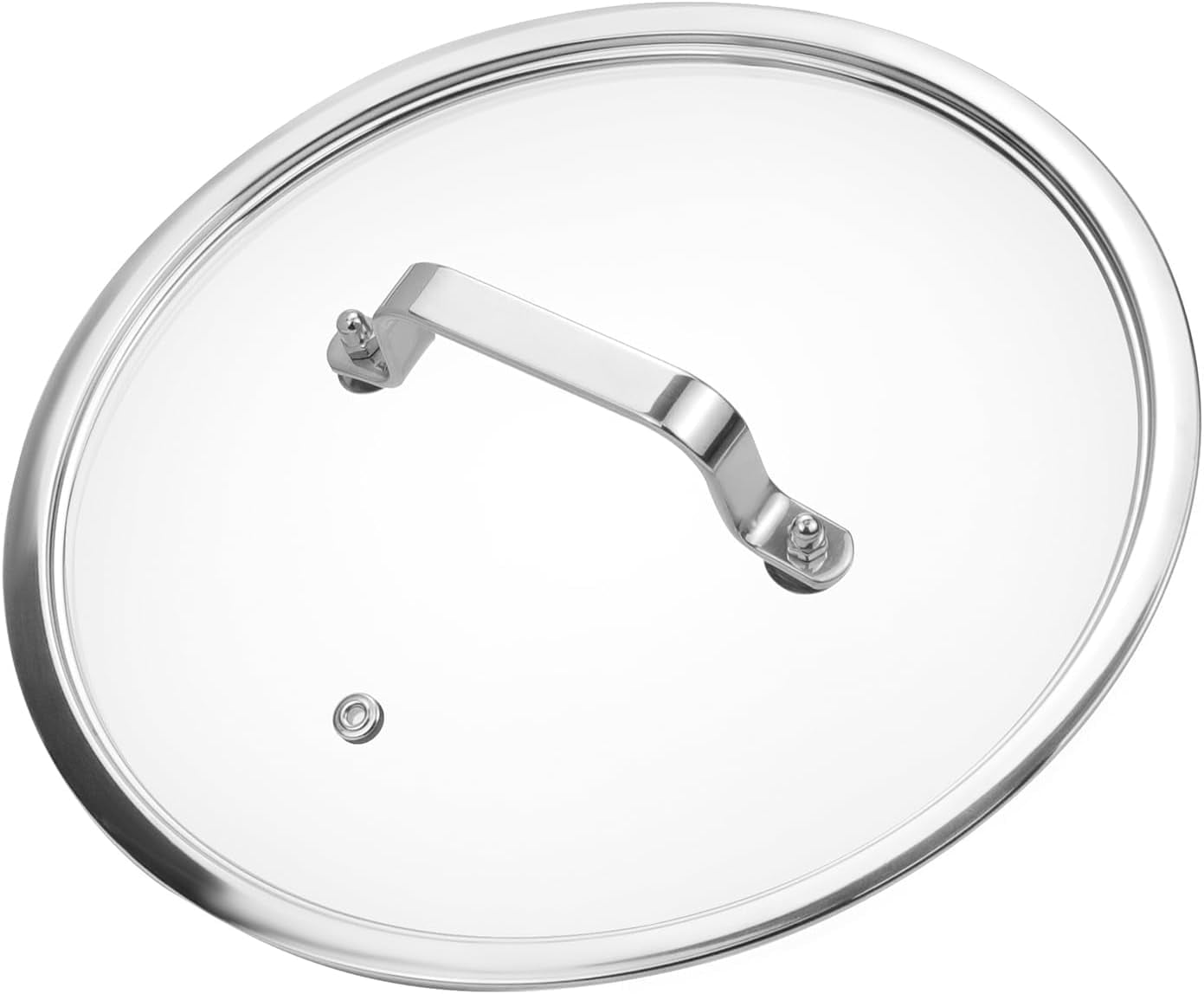 10" Tempered Glass Lid 304 Stainless Steel Wide Rim Cookware Cover for ...