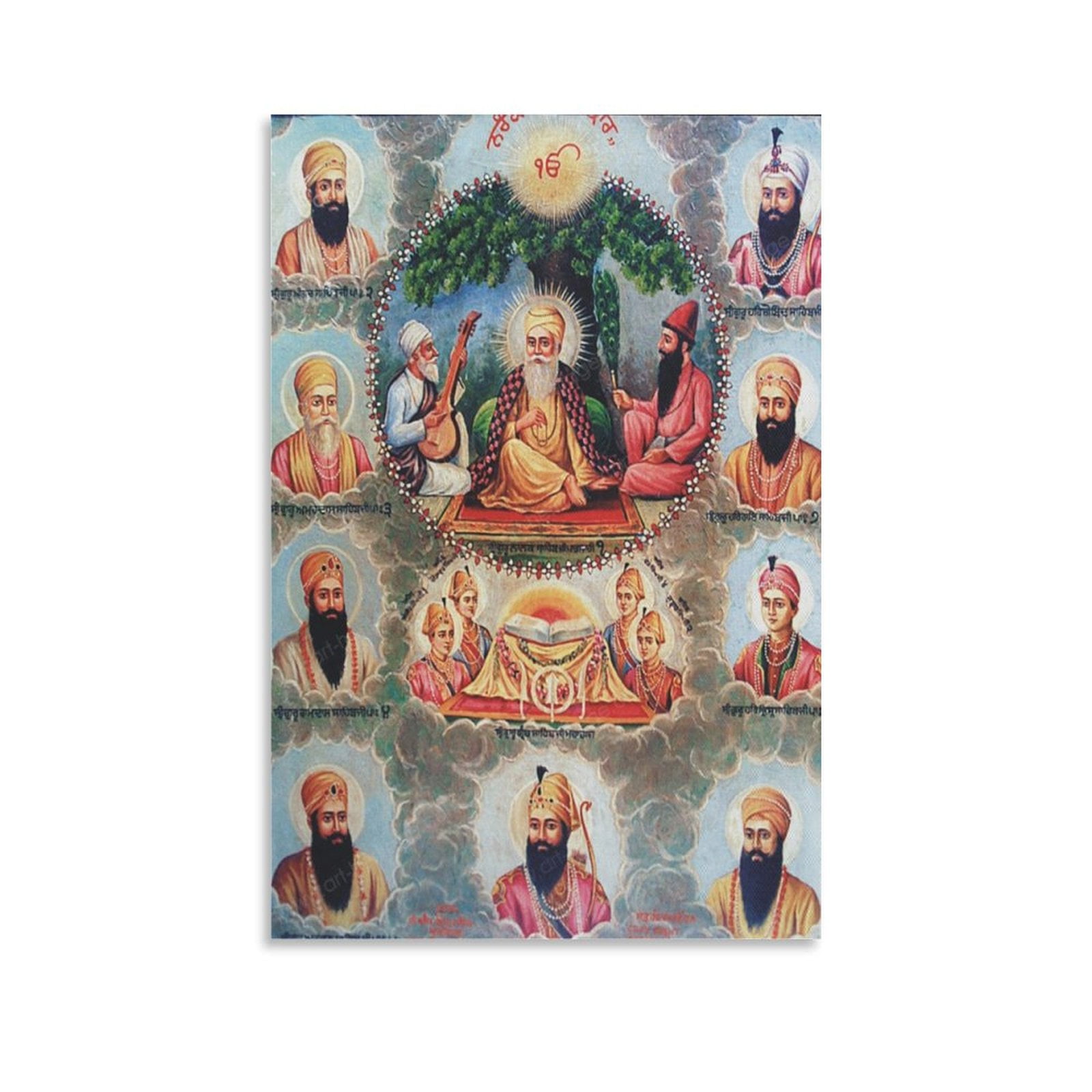 10 Ten Sikh Gurus Gurus Poster Artworks Picture Print Poster Wall Art ...