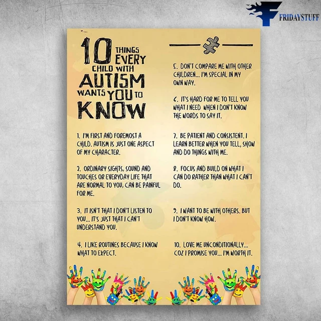 10 Things Every Child, With Autism Wants You To Know, Im First And ...