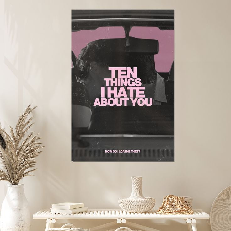 10 Things I Hate About You Canvas Poster Classic 90s Romance Teen Movie ...