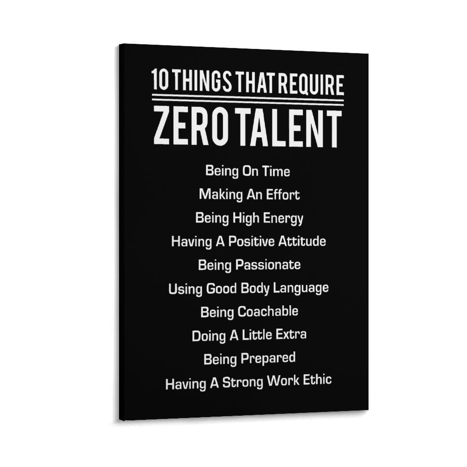 10 Things That Require Zero Talent Motivational Wall Art,Canvas Wooden ...