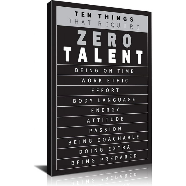 10 Things That Require Zero Talent Motivational Wall Art Postive Quotes ...