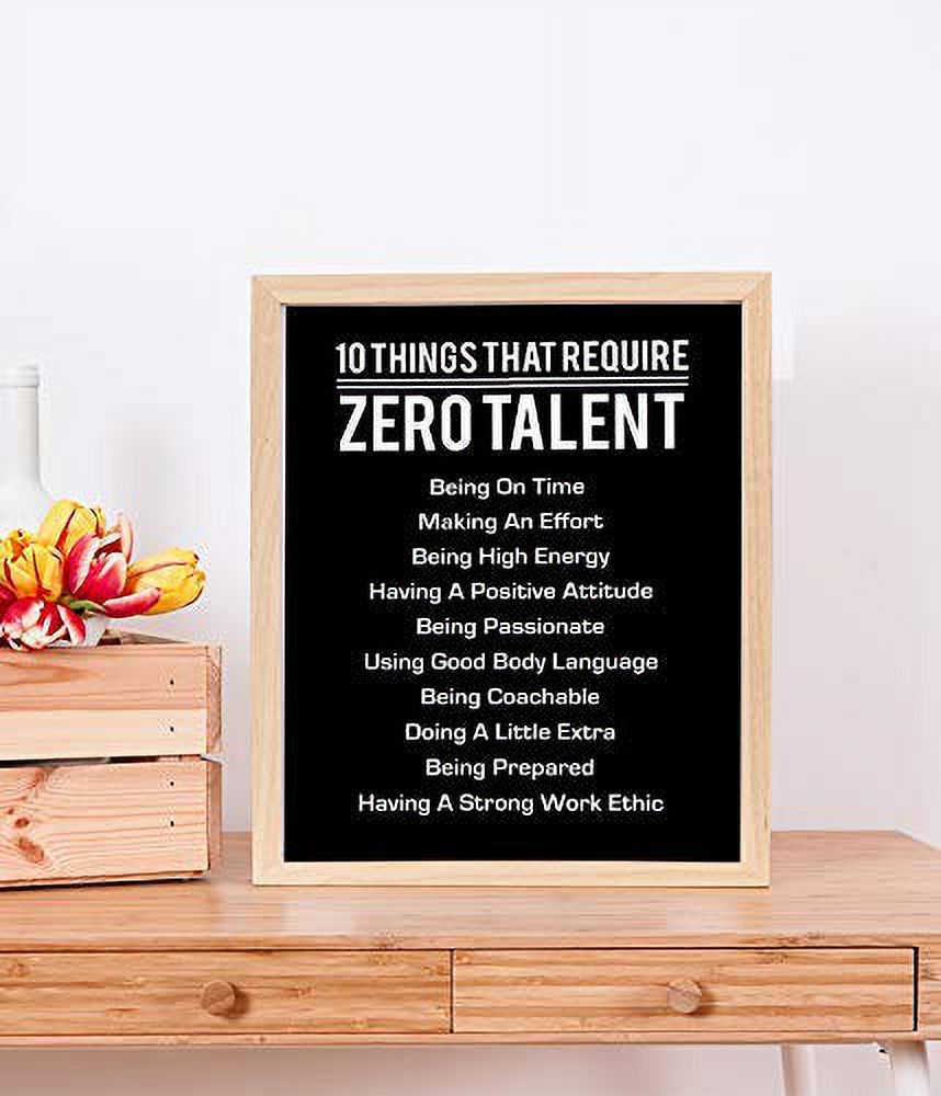 10 Things That Require Zero Talent- Motivational Wall Art Print ...