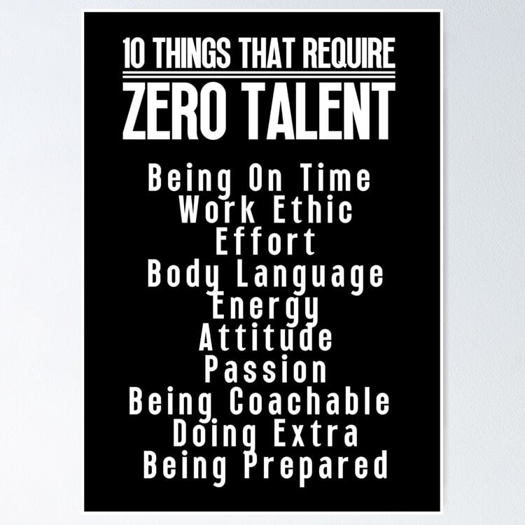10 Things That Require Zero Talent Poster- Unframed Poster | Wall Art | Perfect For Home Decor ...