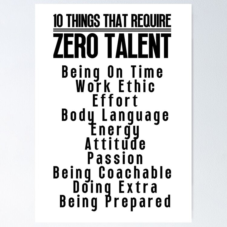 10 Things That Require Zero Talent Poster- Unframed Poster | Wall Art ...