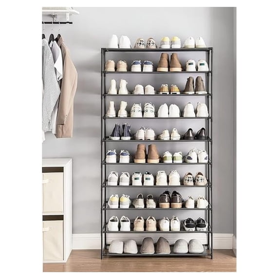 10 Tier 40 Pairs Shoe Rack Stackable Shoe Rack Storage Shelves with ...