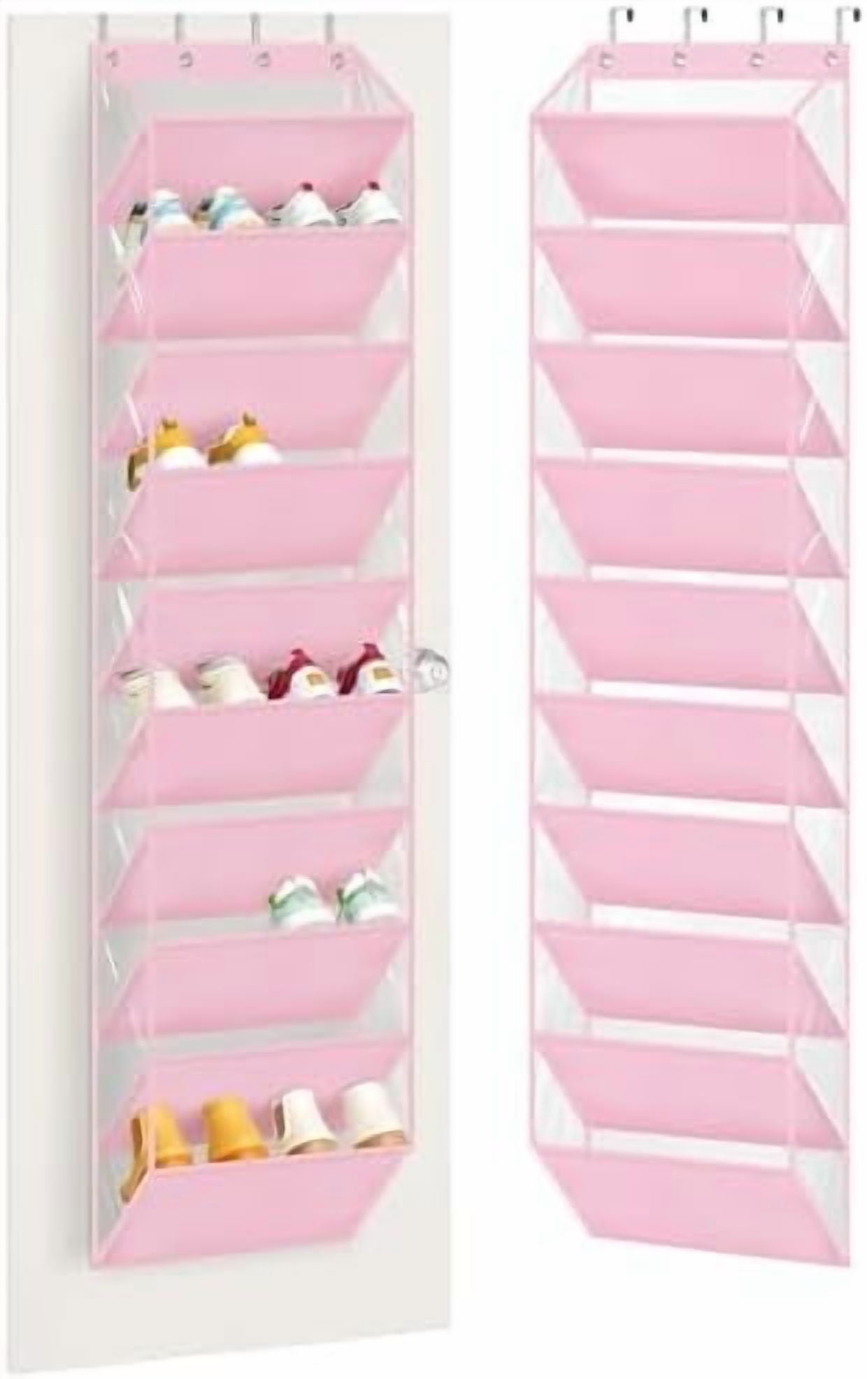 10 Tier Clear Over the Door Shoe Organizer Storage, Deep Pockets Large ...