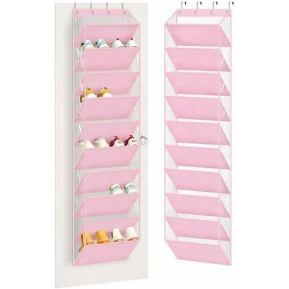 10 Tier Clear Over the Door Shoe Organizer Storage, Deep Pockets Large ...