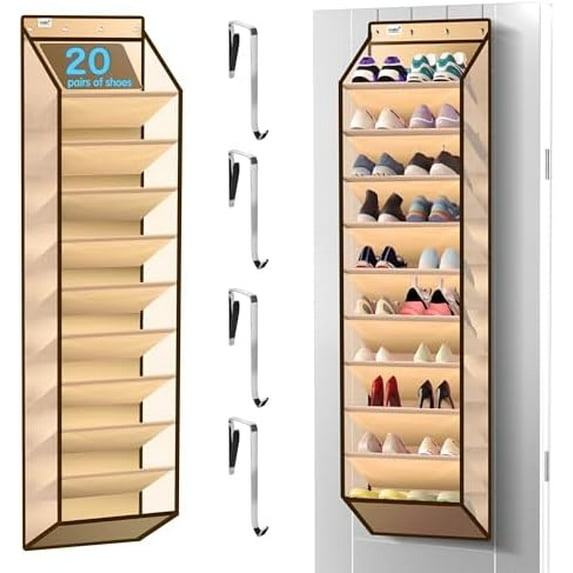 10 Tier Over The Door Organizer - Heavy Duty Hanging Storage Rack with ...