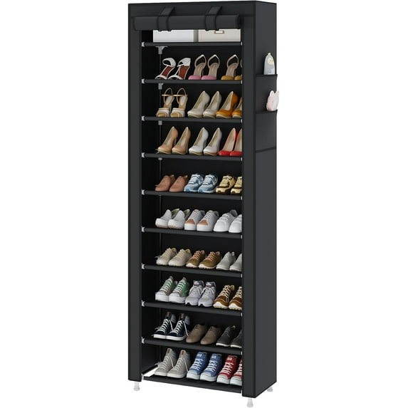 10-Tier Free Standing Shoe Rack Sturdy Shoe Rack Organizer for Closet ...