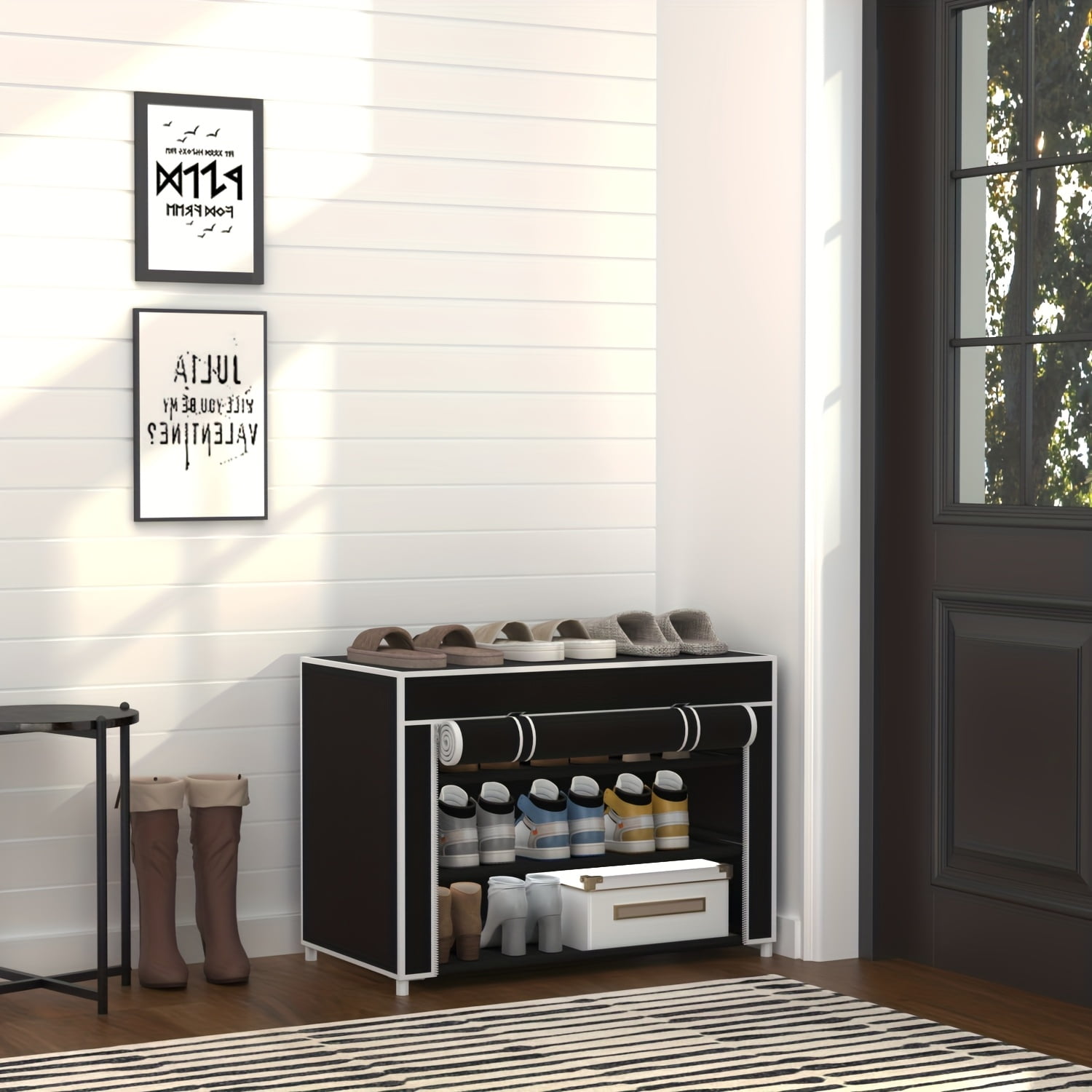 10-Tier Heavy-Duty Metal Shoe Rack with Dust Cover, Holds 30 Pairs ...