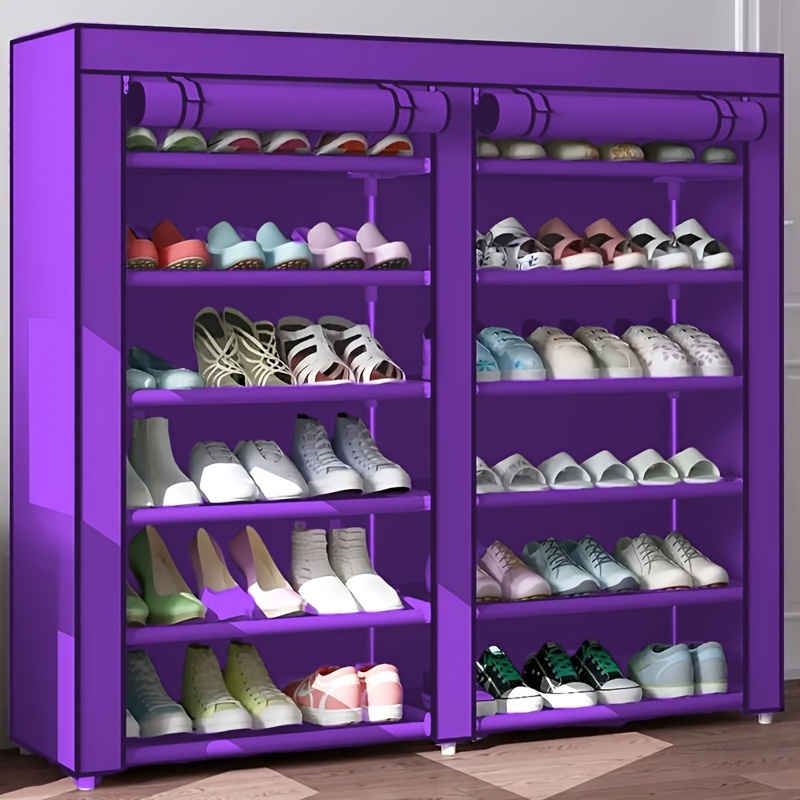10-Tier High Capacity Shoe Rack with Dust Cover – 9-Grid Space-Saving ...