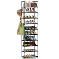 BUG HULL 10-Tier Metal Shoe Rack, Stackable with Hooks, Organizer for ...