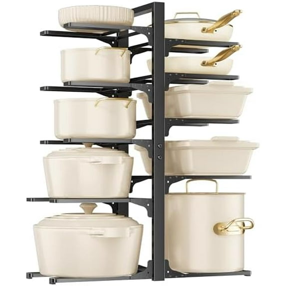 10-Tier Pots and Pans Organizer under Cabinet, 23.62" Height Heavy Duty ...