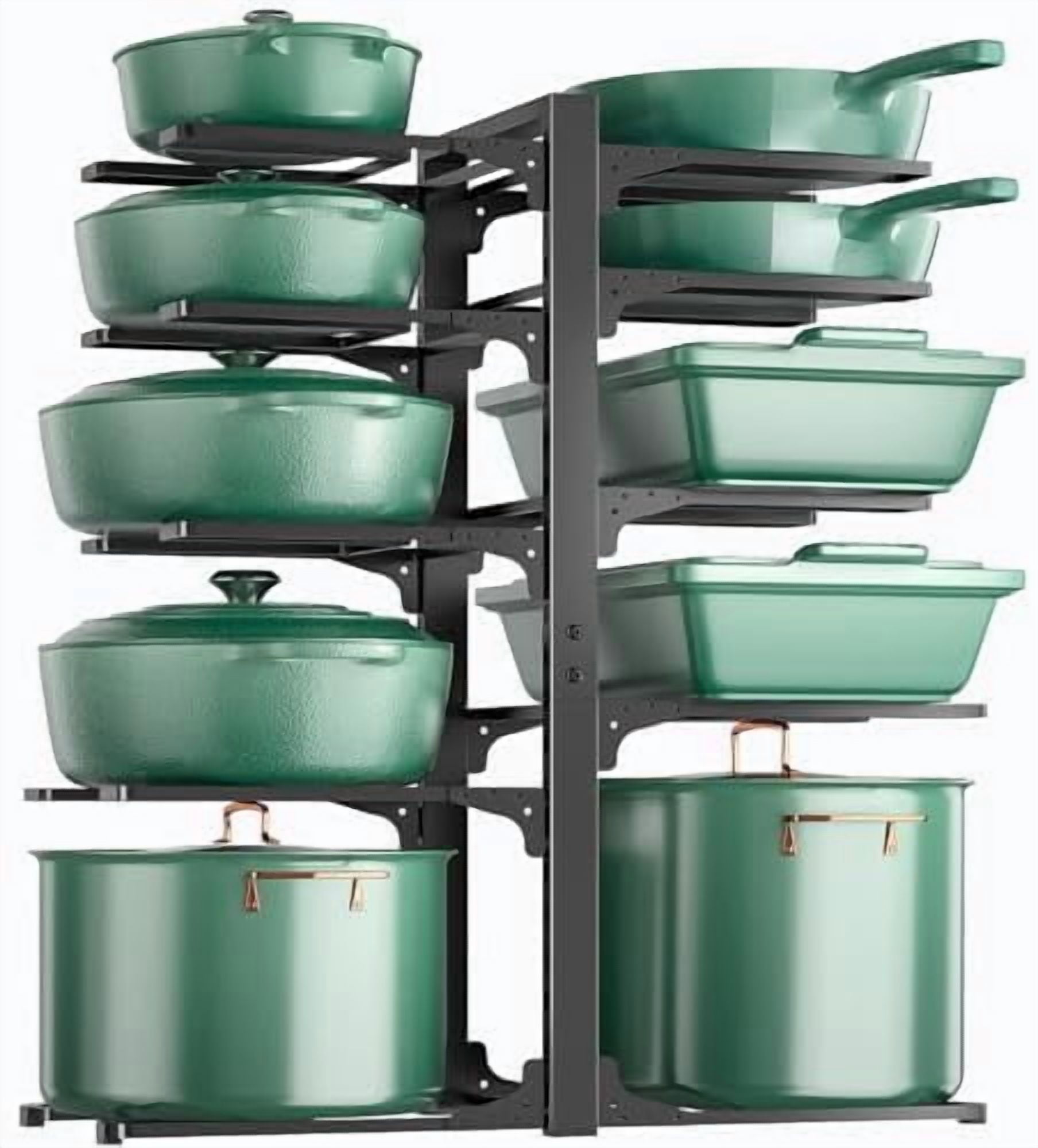 10-Tier Pots and Pans Organizer under Cabinet, Kitchen Cabinet ...