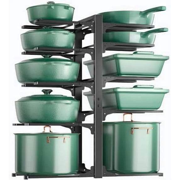 10-Tier Pots and Pans Organizer under Cabinet, Kitchen Cabinet ...