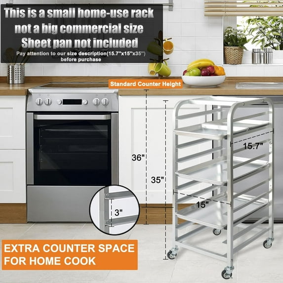 10-Tier Quarter & Half Sheet Pan Rack - Bread Baking Speed Rack for ...