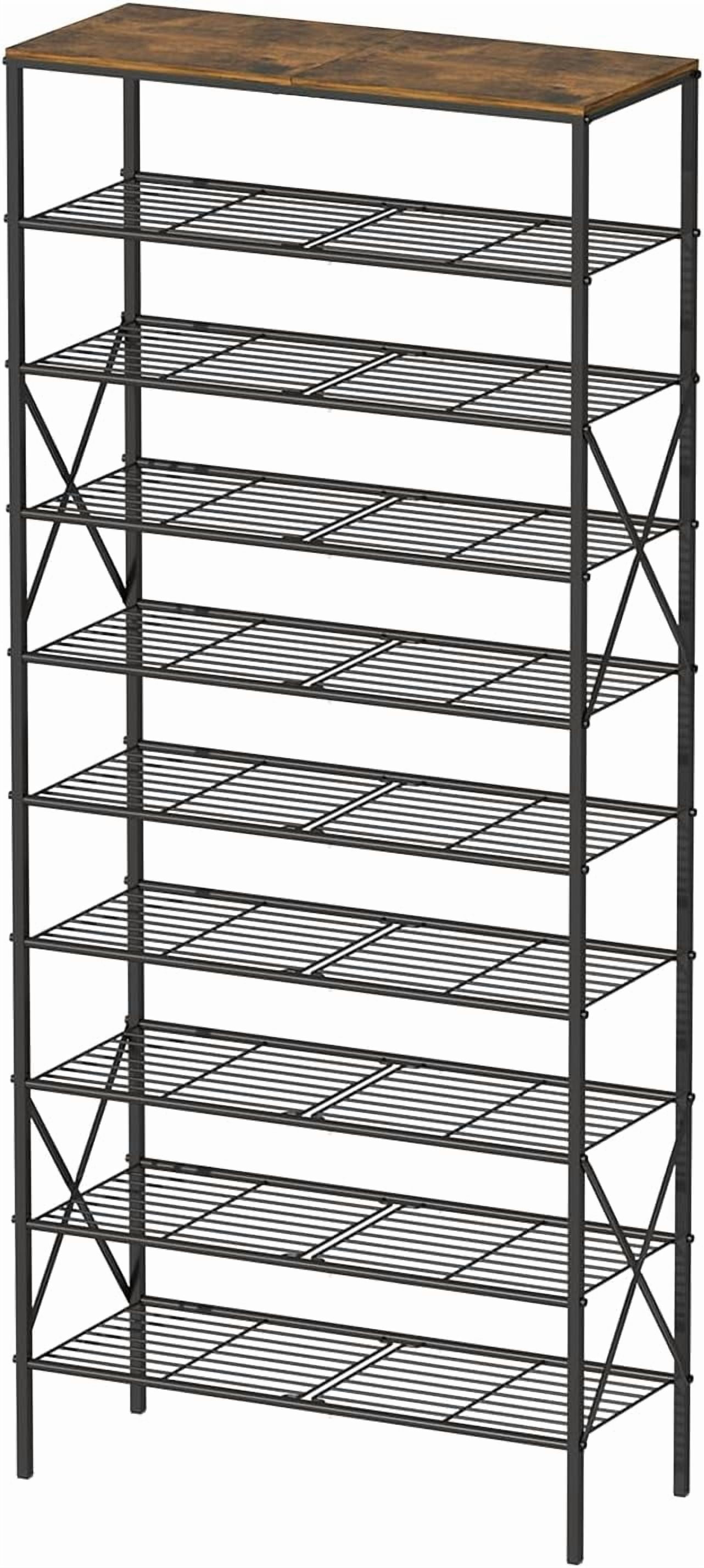 10-Tier Shoe Rack 40 Pairs, Space Saving Organizer for Entryway/Closet ...