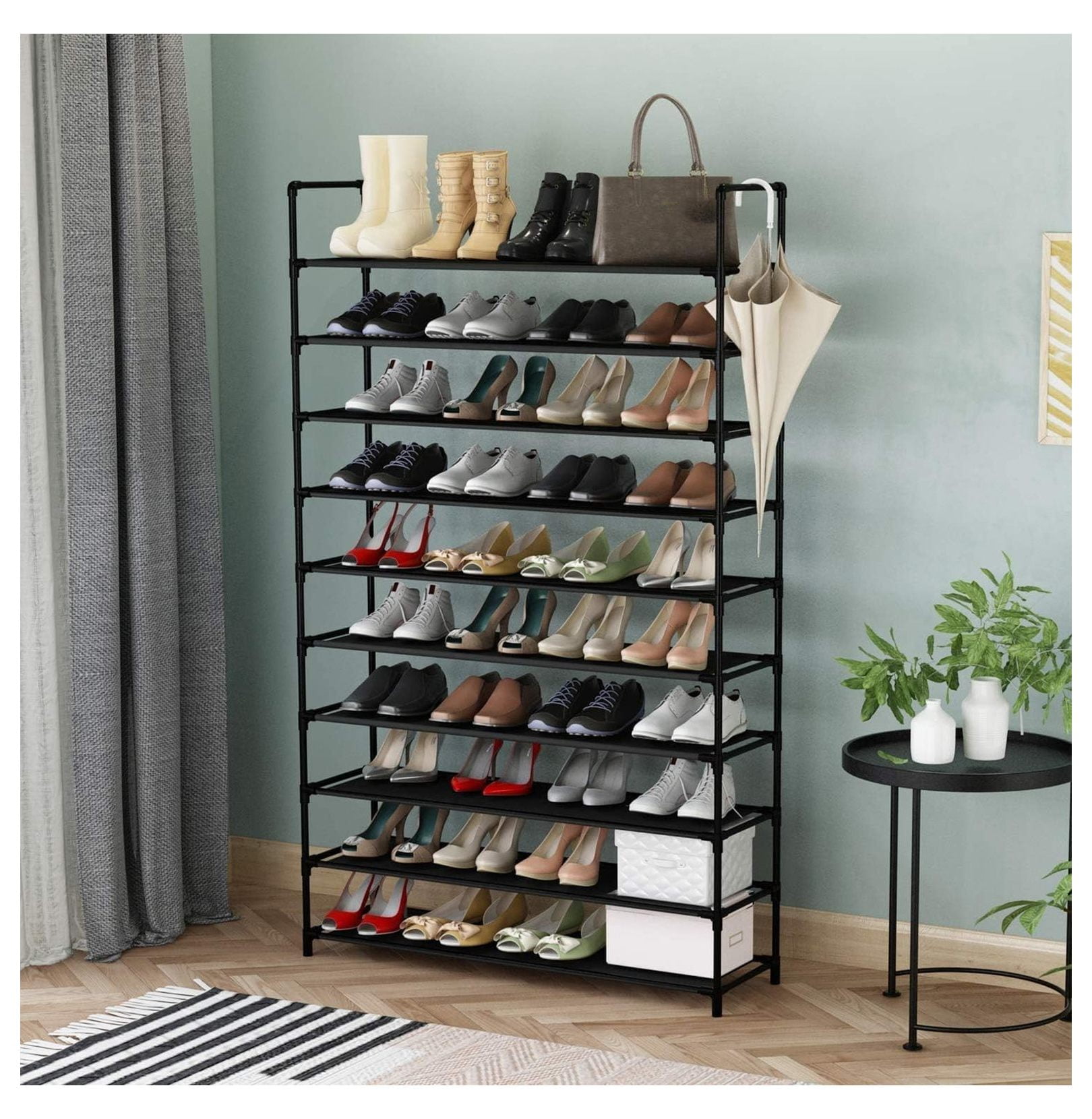 10 Tier Shoe Rack 50 Pair, Large Shoe Storage Organizer, Zapateras ...